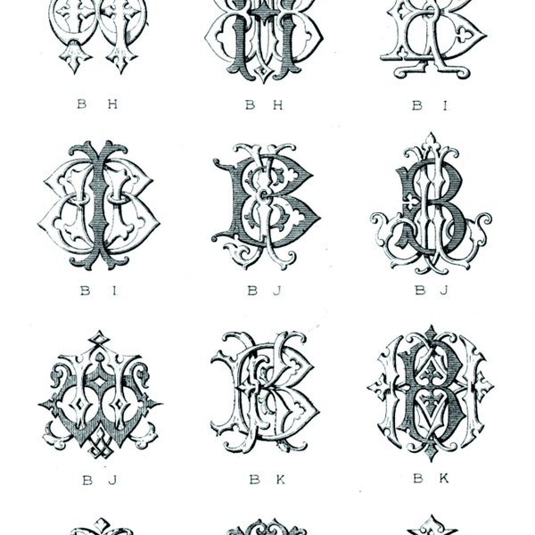 Victorian Monogram Font Louis Xiv,vintage Lettering,alphabet Font ...