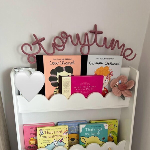 Storytime Knitted Wire Word Sign. Kids Who Love to Read Books. Story ...