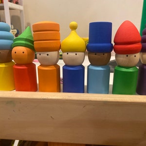 Multicultural Wooden Peg Dolls, Waldorf Family Peg Doll, Little People ...