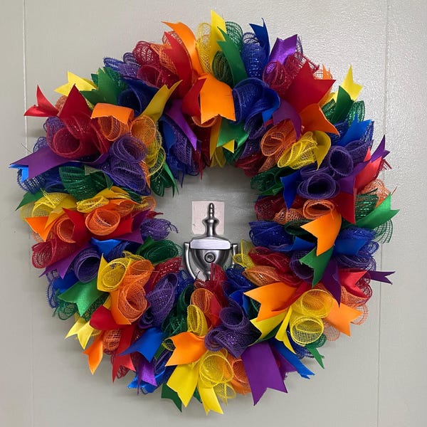 Rainbow Love Infinity Wreath - Etsy