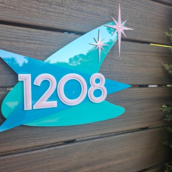 Mid Century Modern “atomic Boomerang" Welcome Sign | Retro Wall Art ...