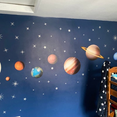 Graffiti Wallpaper for Kids' Rooms: Space Planets and - Etsy