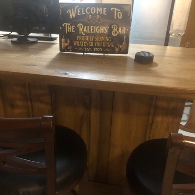 Bar Sign Vintage Black Wood Design Personalized Metal Sign - Etsy