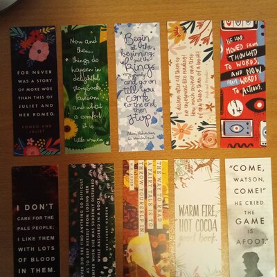 Bookmark Bundle Literary Quotes - Etsy