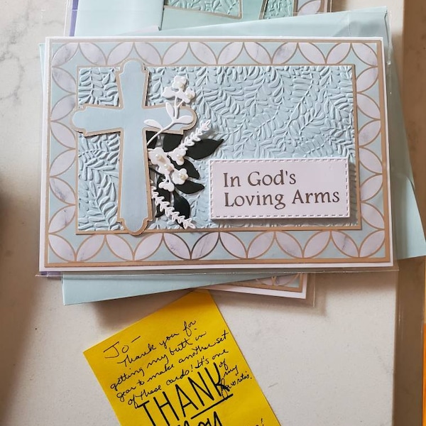 Sympathy Card Christian Religious in God's Loving Arms Blue - Etsy