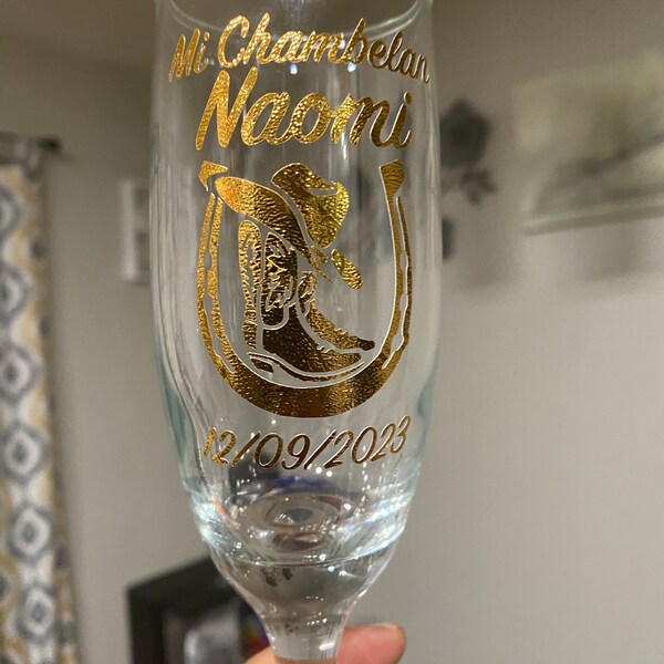 Copa De Vidrio Personalizada Para Quinceañera O Sweet 16! Personalized ...