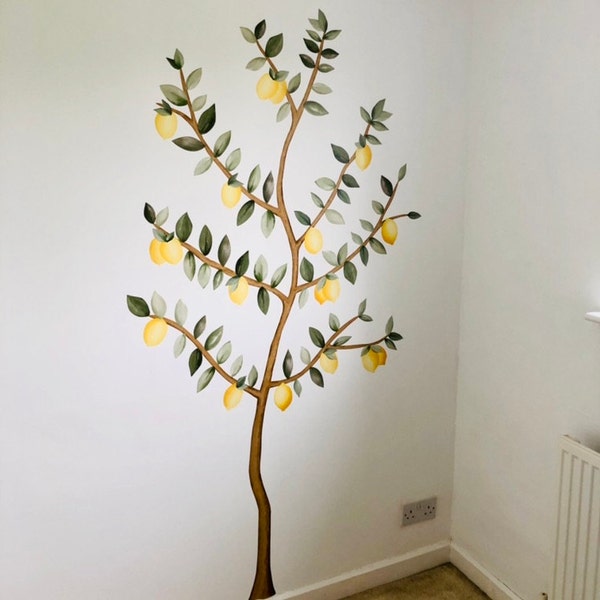 Big Lemon Tree Wall Decals With Leaves, Plastic-free Wall Stickers - Etsy