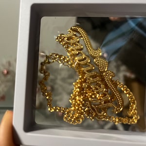 Real 18K Gold Filled Custom Name Necklace, Birthstone Nameplate, Name ...