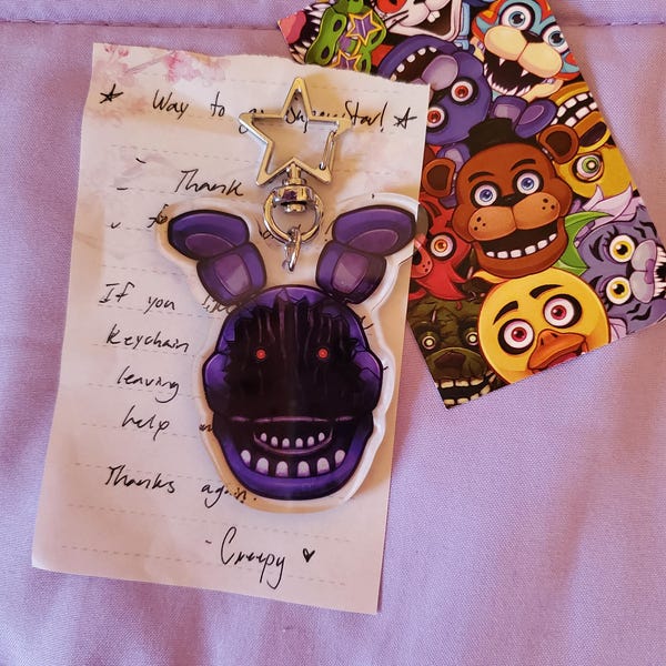 FNAF Keychains Freddy, Bonnie, Chica, Foxy 2.5" Double-sided Acrylic ...