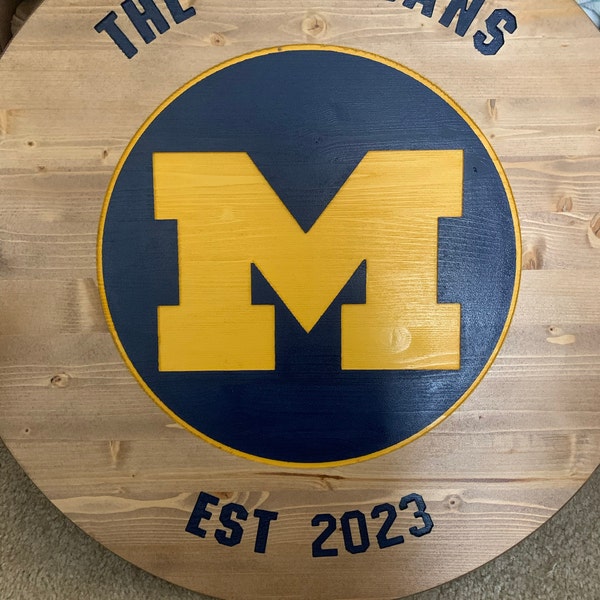 University of Michigan Handmade Wood Sign - Etsy