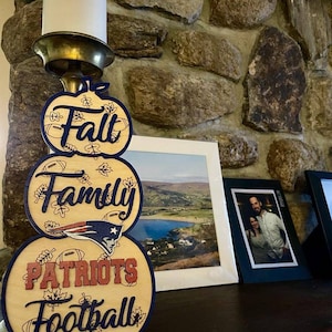 Fall Family Football Wood Sign - Custom Stacked Pumpkins Thanksgiving ...