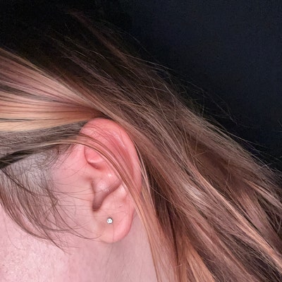 THREADLESS Push Pin Flat Back 16G/18G/20G Labret Stud,implant Titanium ...