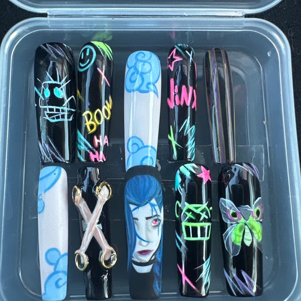 Jinx Hand Painted Press-on Set - Etsy