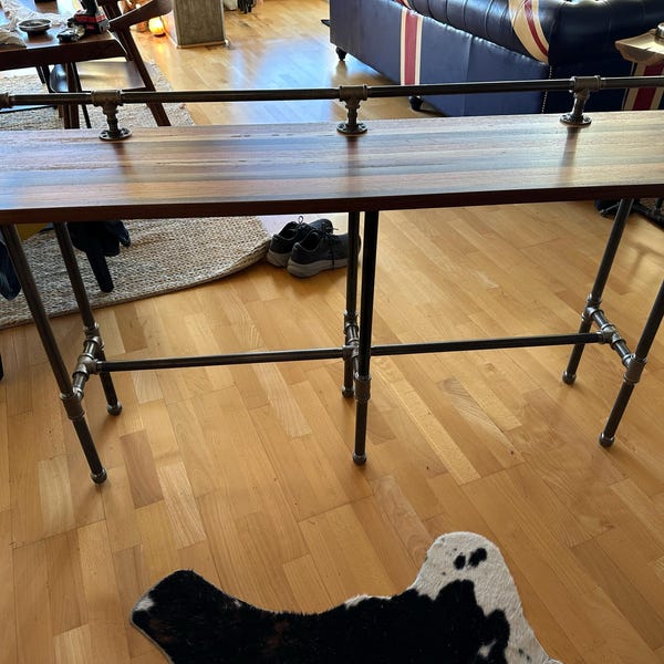 Industrial Pipe Bar Foot Rail Kit - 1” Pipe X 6" Tall X 6" Deep, Heavy ...