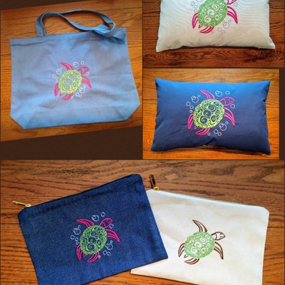 Sea Turtle Machine Embroidery Designs for Hoop 4x4 5x7 and 6x10 Sea ...
