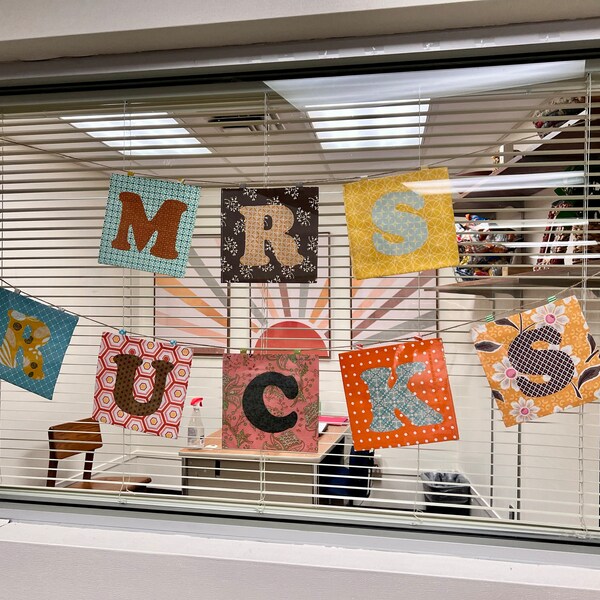 Custom Fabric Chipboard Banner Strung With Twine~custom Name Banner ...