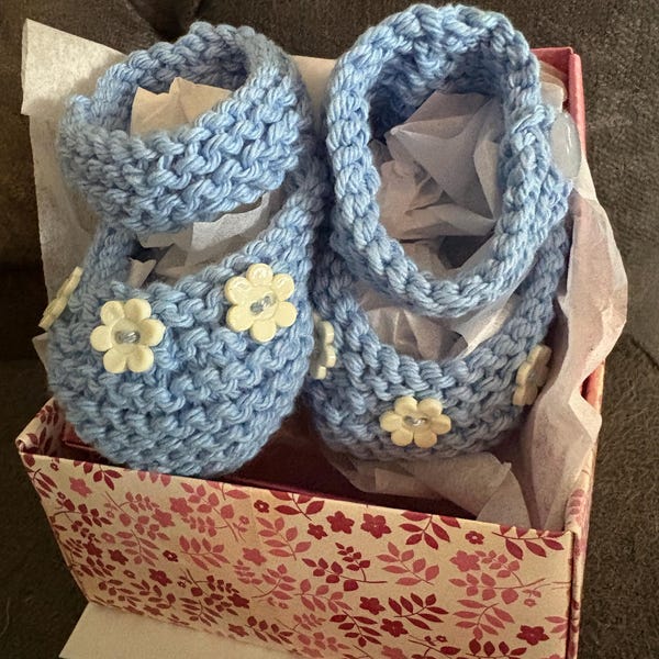 Blue Baby Booties, Blue Baby Shoes, Blue Baby Girl Shoes, Blue Newborn ...
