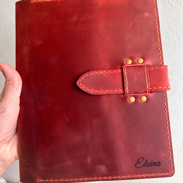 Handmade Leather Sketchbook Cover, Personalized Artists Gifts, Leather ...