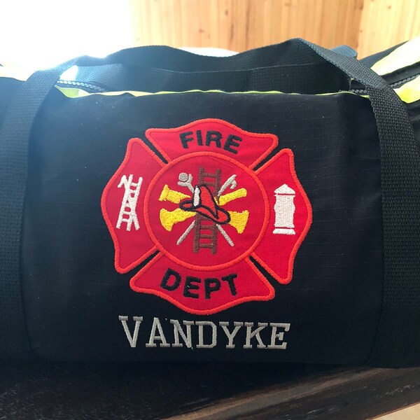 Firefighter Overnight Duffel Bag, Personalized Firefighter Gift for Him ...