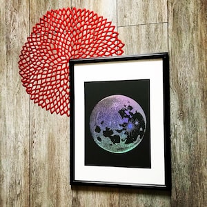 Stipple Moon Foil Print - Etsy