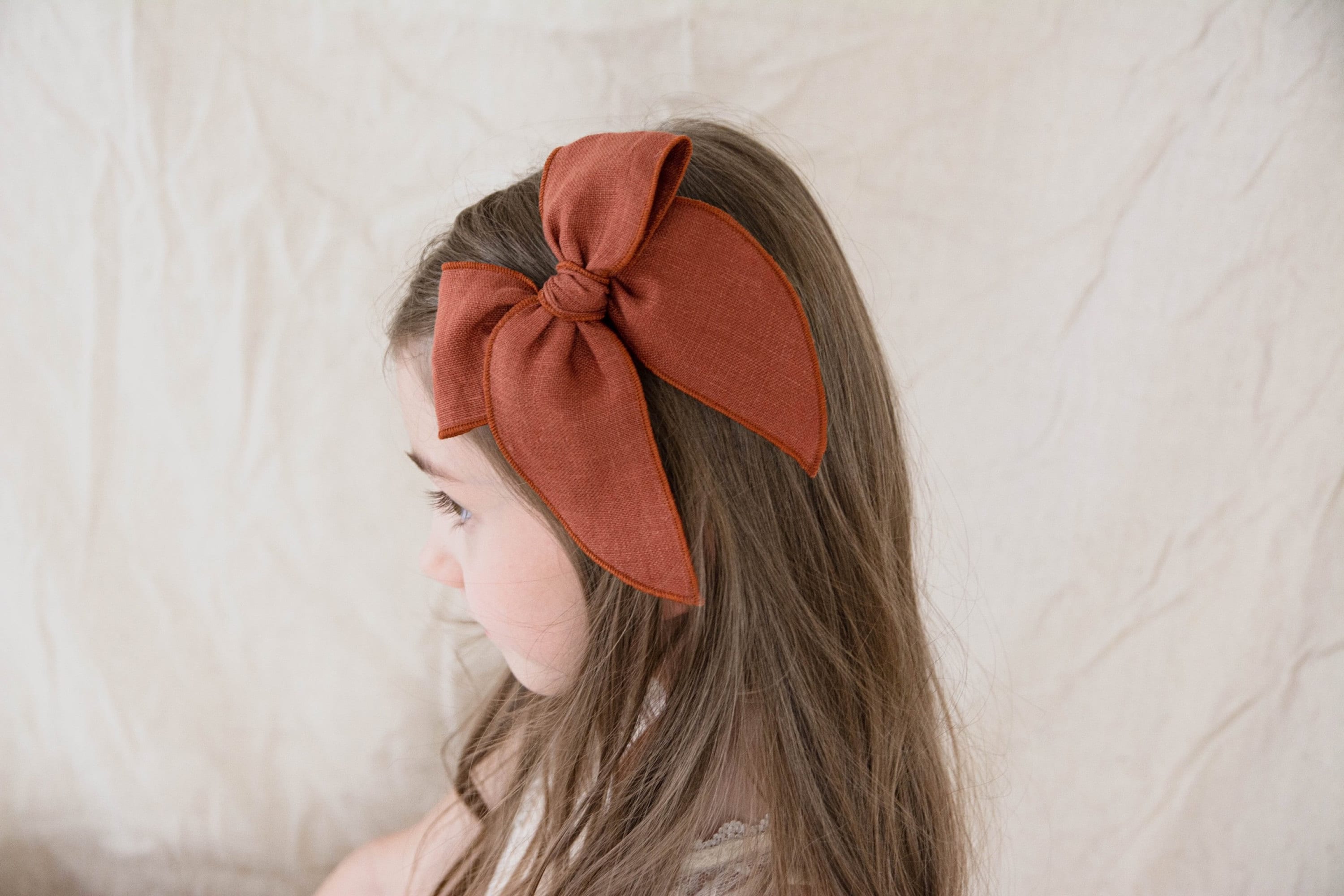 Rust orange linen fabric, Brick brown linen fabric by the yard or meter ...