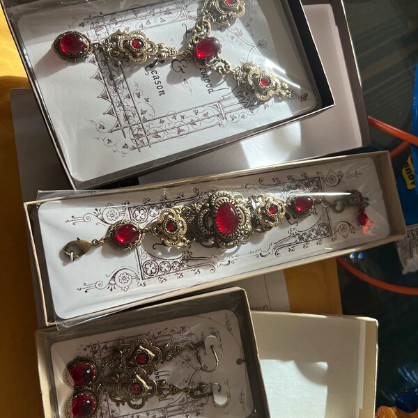 Medieval Necklace, Ruby Necklace, Red Garb, Victorian Necklace ...