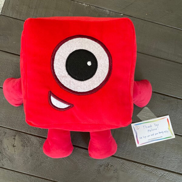 Numberblock One Stuffy, High Quality Plush, 6-in Cube, Fully Sewn ...