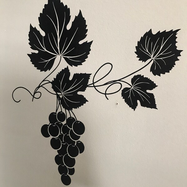 Grape Leaves Branch Wall Decal | Grape Wall Decal | Decals Wall Decor ...