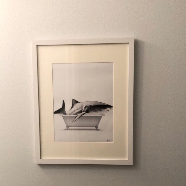 Bathroom Art, Shark, Bathroom Wall Art, Bathroom Kids Art, Bathroom ...