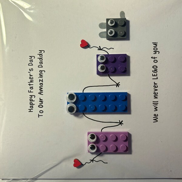 Fathers Day Card - Lego Brick Person People Card - Handmade ...
