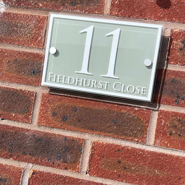 Bordered Rectangular House Signs, Door Number Plaques, Multiple Colour ...