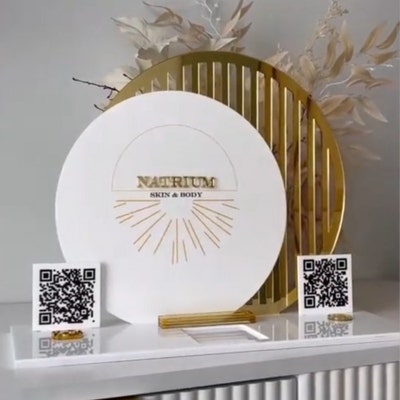 4 X QR Code Sign Double Arched Social/ Square QR Card - Etsy