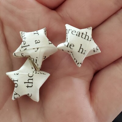 Book Page Mini Origami Stars Upcycled Lucky Stars Book - Etsy