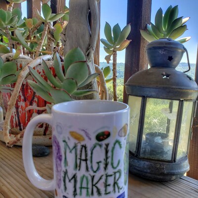 Magic Maker Mug, Wiccan Mug, Smudge Stick Mug, Crystal Healing Mug ...