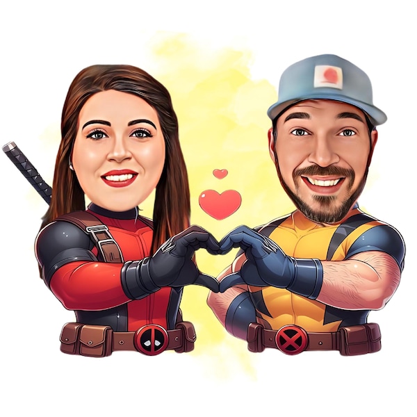 Custom Family Cartoon Portrait, Custom Family Portrait, Personalized ...