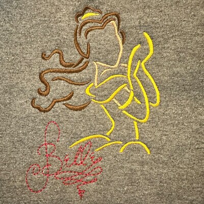 Princess Belle From Beauty and the Beast Autograph Combo Sketch Digital ...