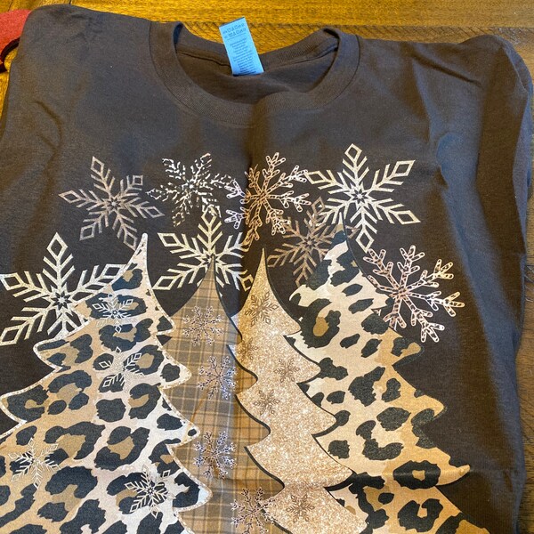 Leopard Print Christmas Tree, Christmas Family Matching Shirt ...