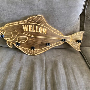Personalized Solid Wood Tuna Fishing Rod Holder - Etsy