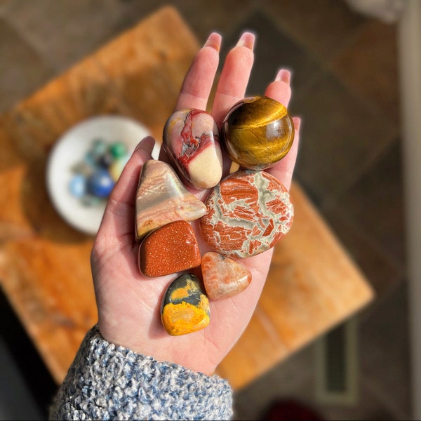 Mookaite Jasper Tumbled Stone, Mookaite Tumble, Jasper, Crystal, Pocket, Palm, Crystal Grid ...