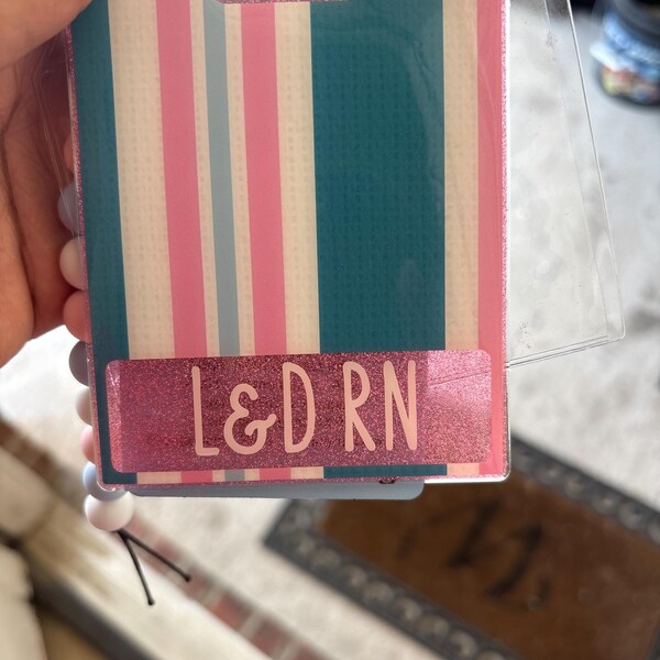 Leopard Print Badge Buddy, Cute Medical ID Name Plate, Custom Glitter ...