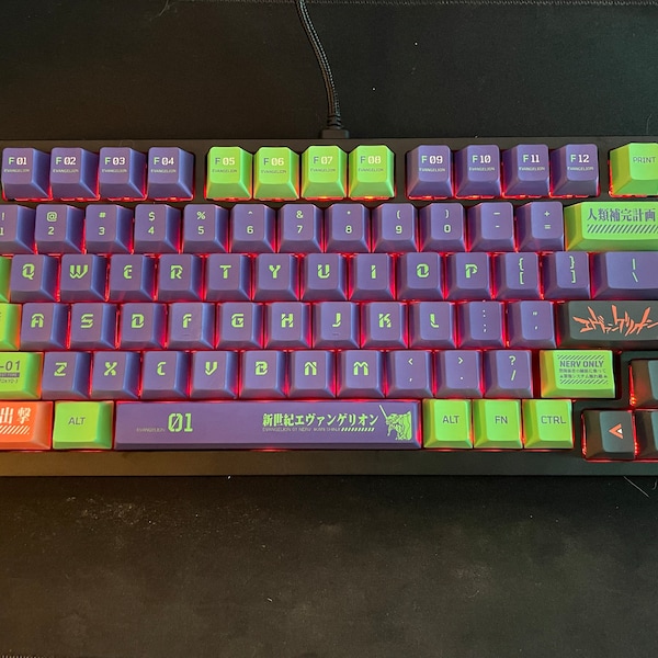 Eva Unit-01 Keycap Set, Cherry Profile, PBT, Cherry MX Stem, Dye-sub ...