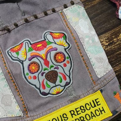 Socially Selective Embroidered Dog Patch 3-inch Round Patch Patch for ...