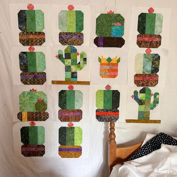 Scrappy Desert Cactus PDF Quilt Block Pattern - Includes Instructions ...
