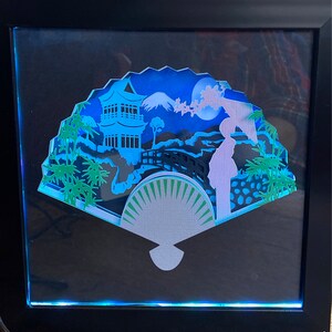 Japan Geisha Paper Cut Light Box Template, Shadow Box, 3D Papercut ...