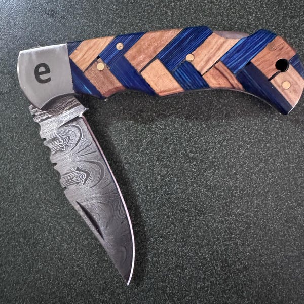 Damascus Knives Set for Personalized Groomsmen Gifts, Gifts for Him ...