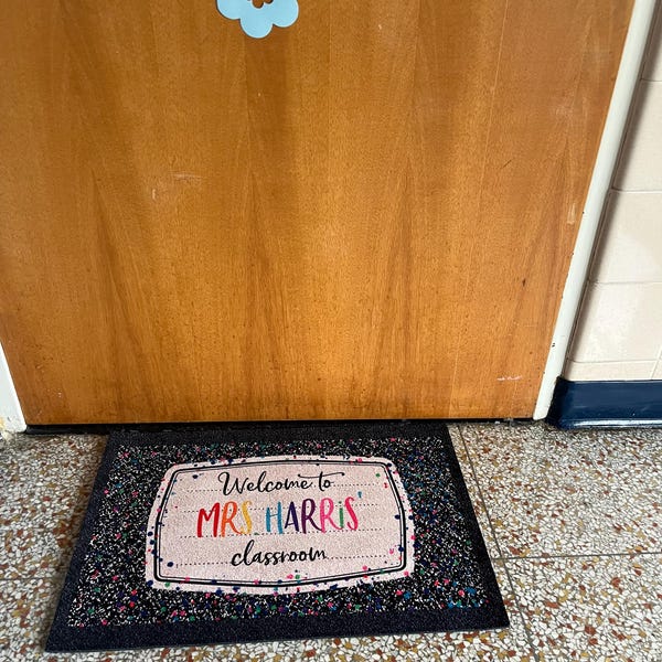 Custom Teacher Welcome Mat, Personalized Classroom Doormat, Back to ...