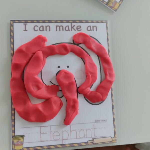 Zoo Animals Play Dough Mats Fine Motor Skills Visual Cards Montessori ...