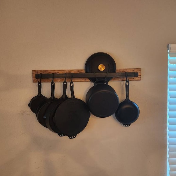 Hand Forged Cast Iron Pot Skillet Rack Hanger - Etsy