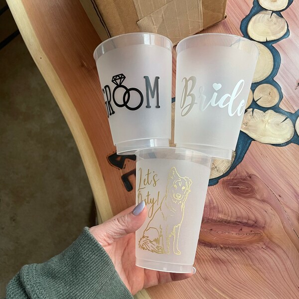 Custom Pet Illustration - Dog or Cat - 12oz or 16oz Frosted Unbreakable ...