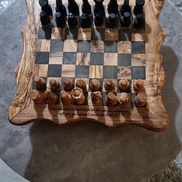 Olive Wood Chess Set With Storage Custom Chess Set Chess Lovers Gift ...